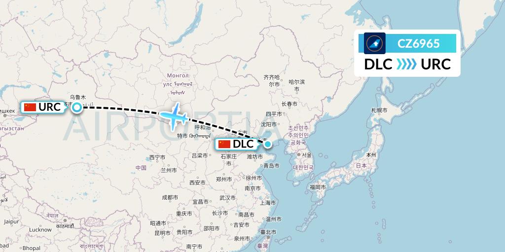 CZ6965 Flight Status China Southern Airlines: Dalian to Urumqi (CSN6965)