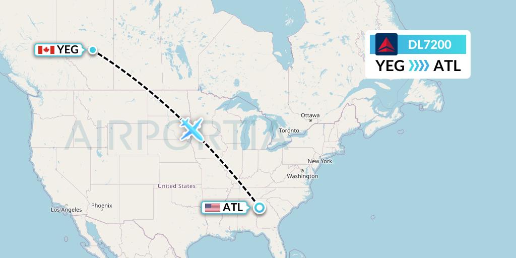 DL7200 Flight Status Delta Air Lines: Edmonton to Atlanta (DAL7200)