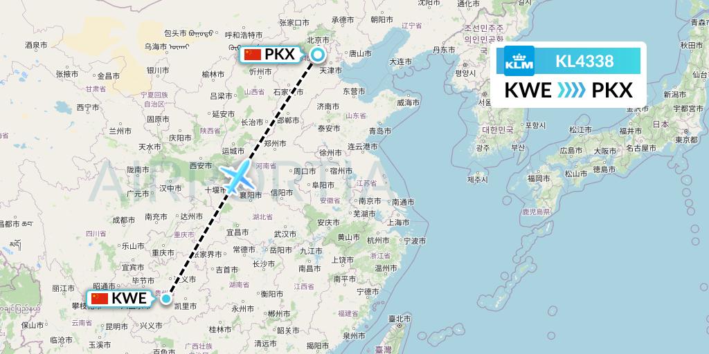 KL4338 Flight Status KLM: Guiyang to Beijing (KLM4338)