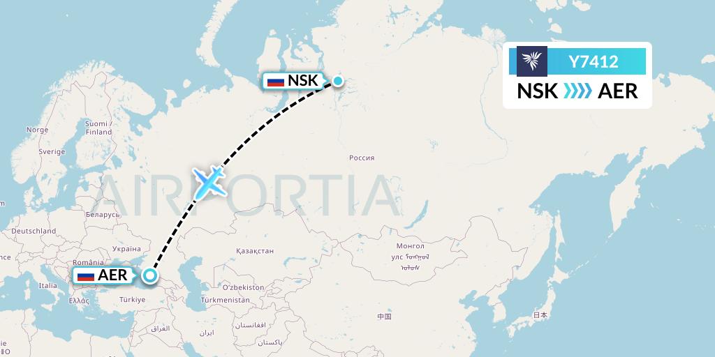 Y7412 Flight Status NordStar: Norilsk to Sochi (TYA412)