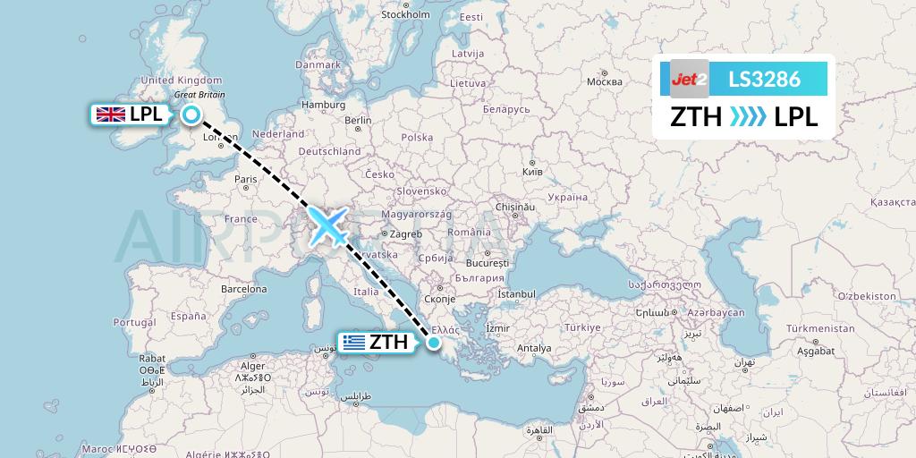 LS3286 Flight Status Jet2: Zakynthos to Liverpool (EXS3286)