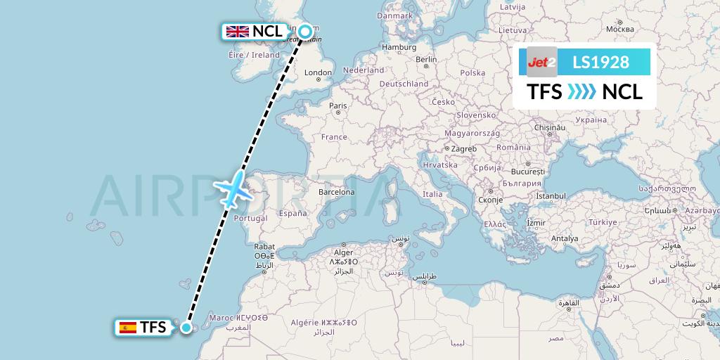 LS1928 Flight Status Jet2: Tenerife to Newcastle (EXS1928)