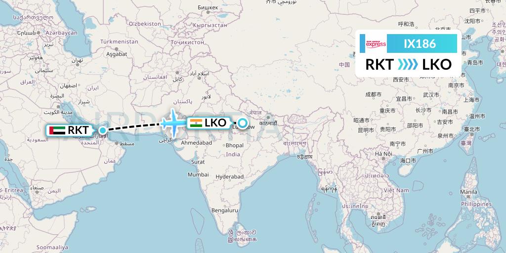 IX186 Flight Status Air India Express: Ra'sal-Khaymah to Lucknow (AXB186)