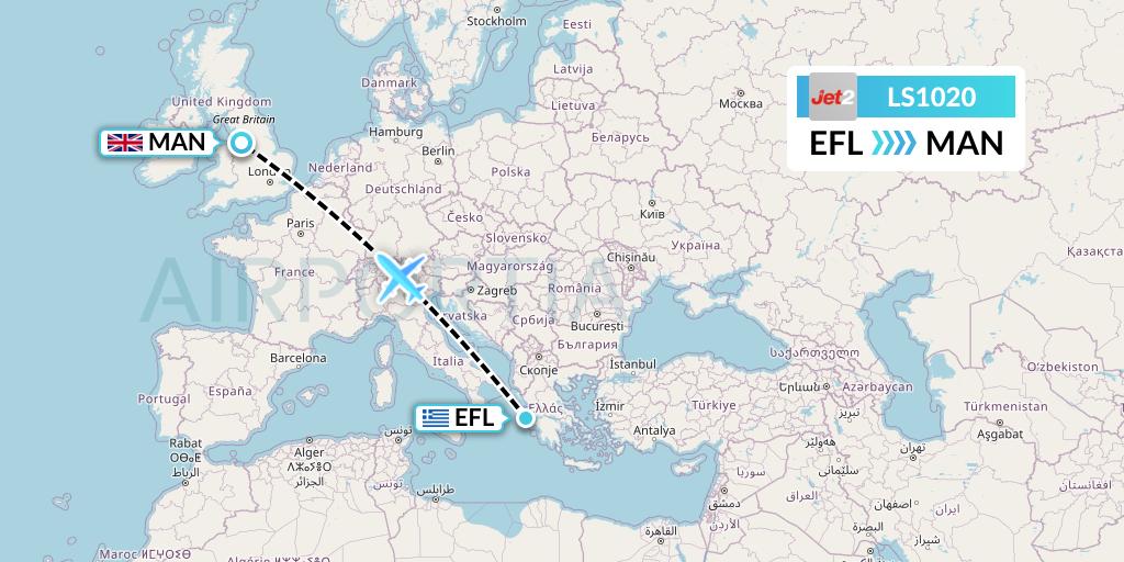 LS1020 Flight Status Jet2: Kefalonia to Manchester (EXS1020)