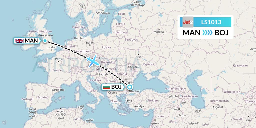 LS1013 Flight Status Jet2: Manchester to Burgas (EXS1013)