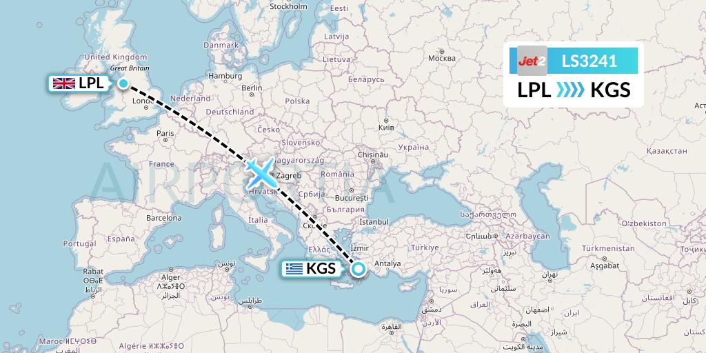LS3241 Flight Status Jet2: Liverpool to Kos (EXS3241)