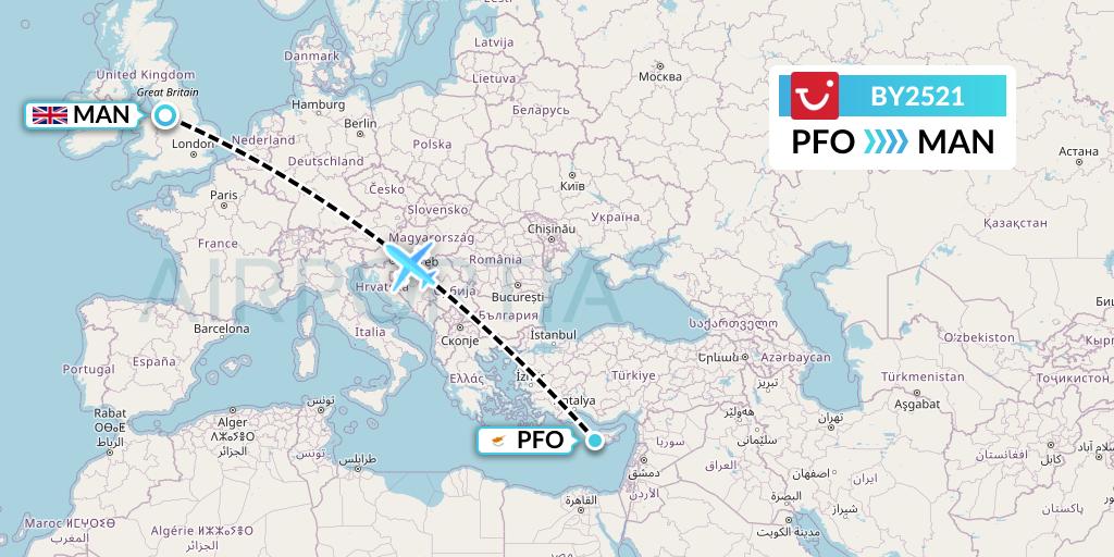 BY2521 Flight Status TUI Airways: Pafos to Manchester (TOM2521)