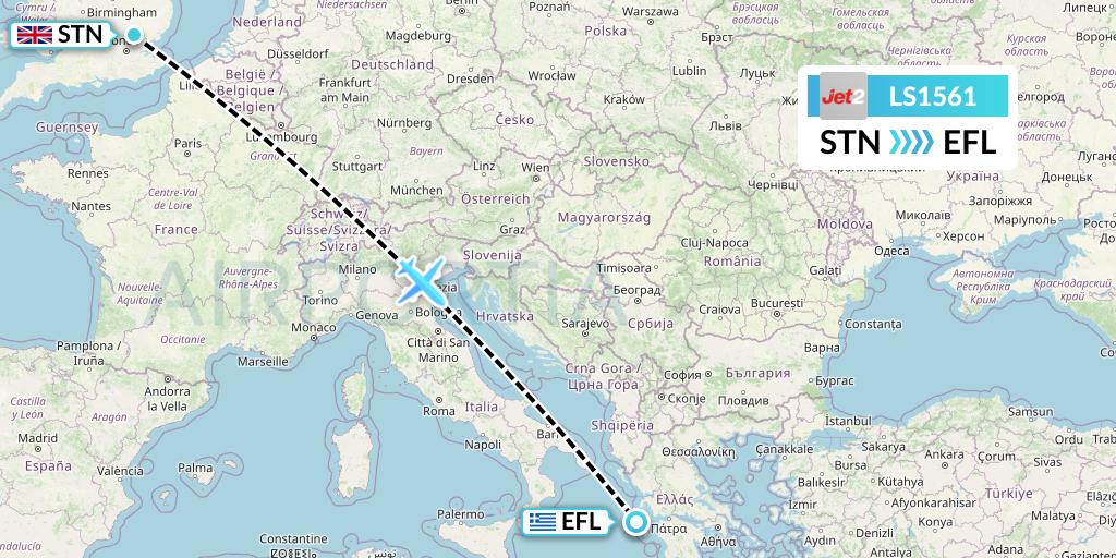 LS1561 Flight Status Jet2: London to Kefalonia (EXS1561)