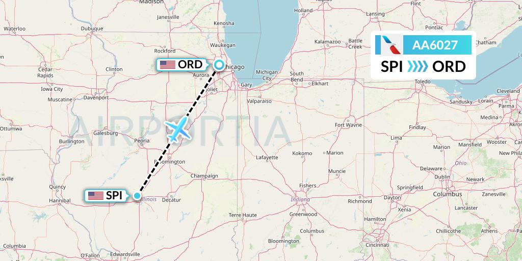 AA6027 Flight Status American Airlines: Springfield to Chicago (AAL6027)