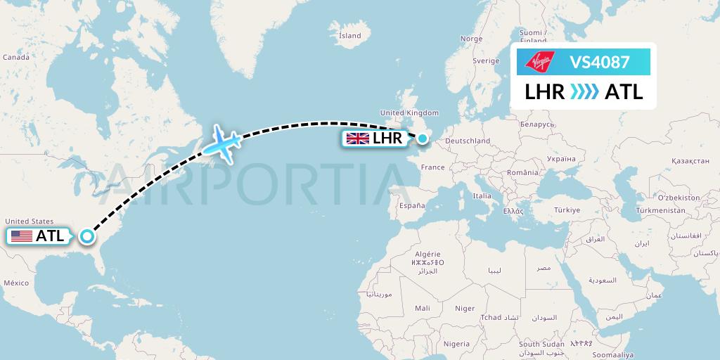 VS4087 Flight Status Virgin Atlantic Airways: London to Atlanta (VIR4087)