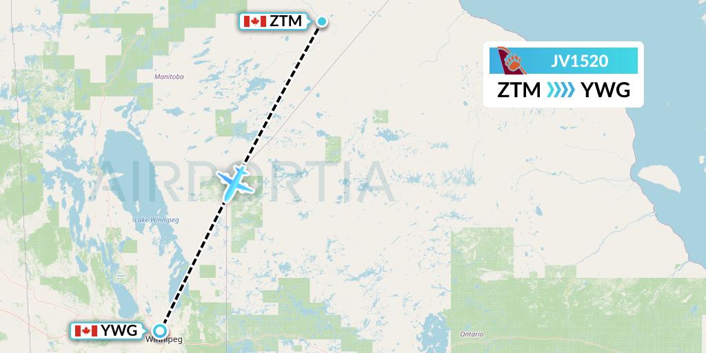 JV1520 Flight Status Bearskin Airlines: Shamattawa to Winnipeg (BLS1520)
