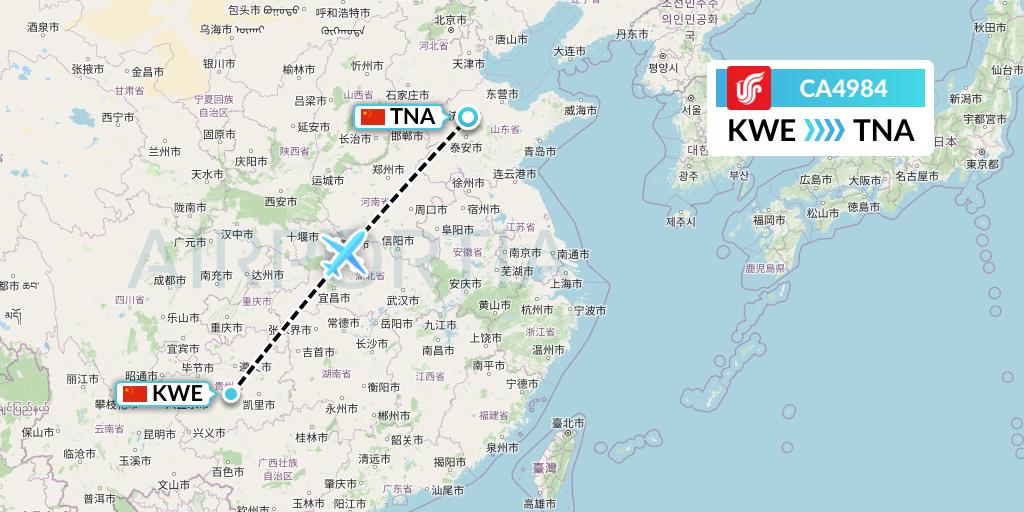 CA4984 Flight Status Air China: Guiyang to Jinan (CCA4984)