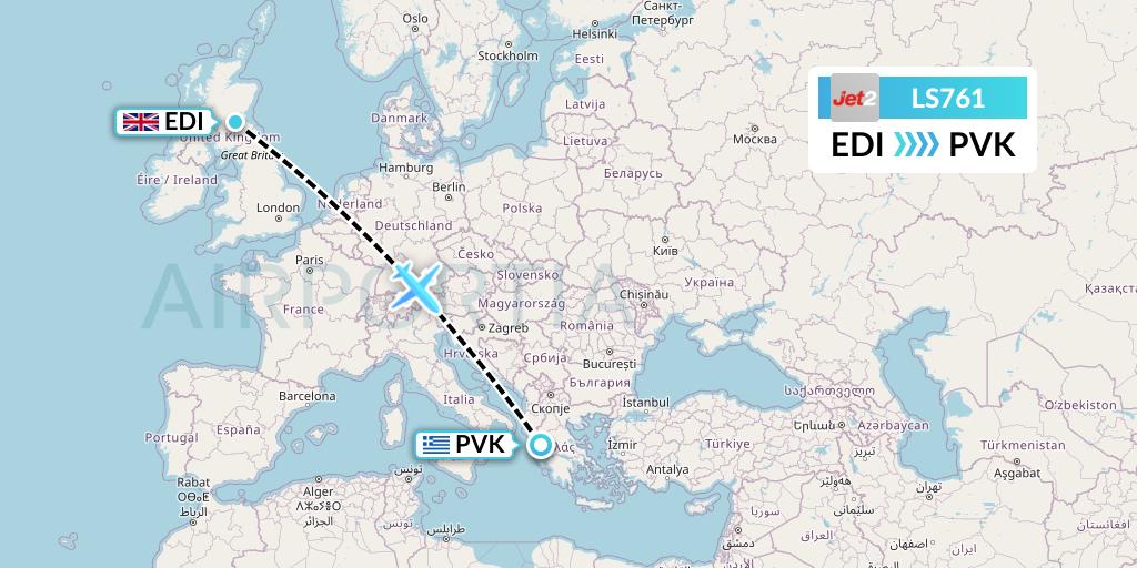 LS761 Flight Status Jet2: Edinburgh to Preveza (EXS761)