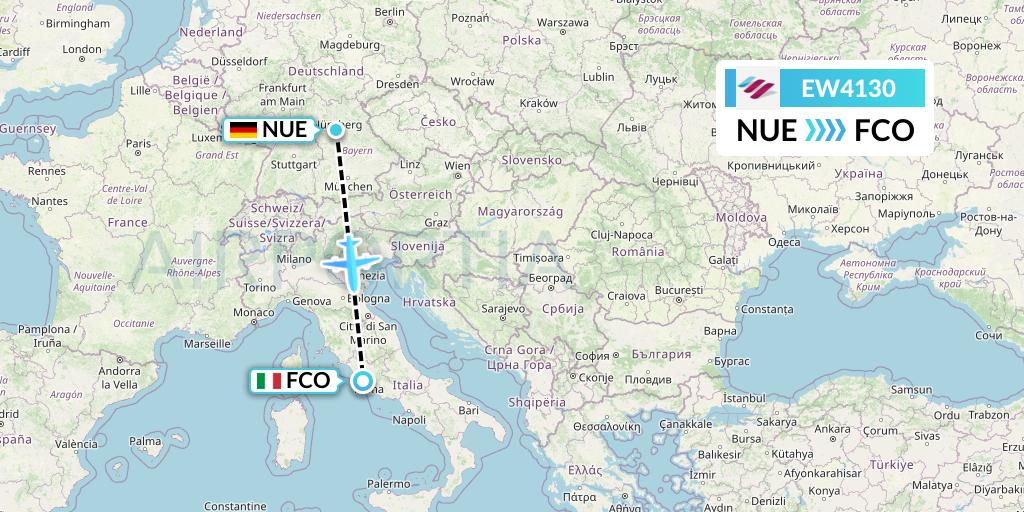 EW4130 Flight Status Eurowings: Nurnberg to Rome (EWG4130)