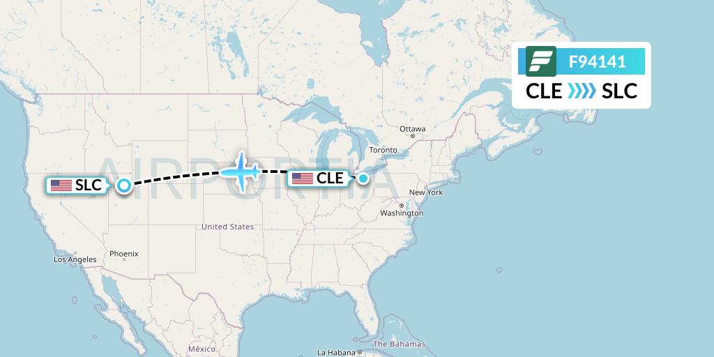 F94141 Flight Status Frontier Airlines: Cleveland to Salt Lake City ...