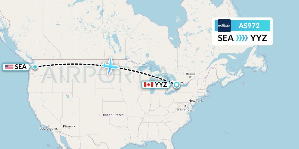 AS972 Flight Status Alaska Airlines: Seattle to Toronto (ASA972)