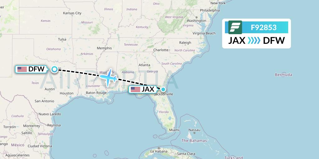 F92853 Flight Status Frontier Airlines: Jacksonville to Dallas (FFT2853)