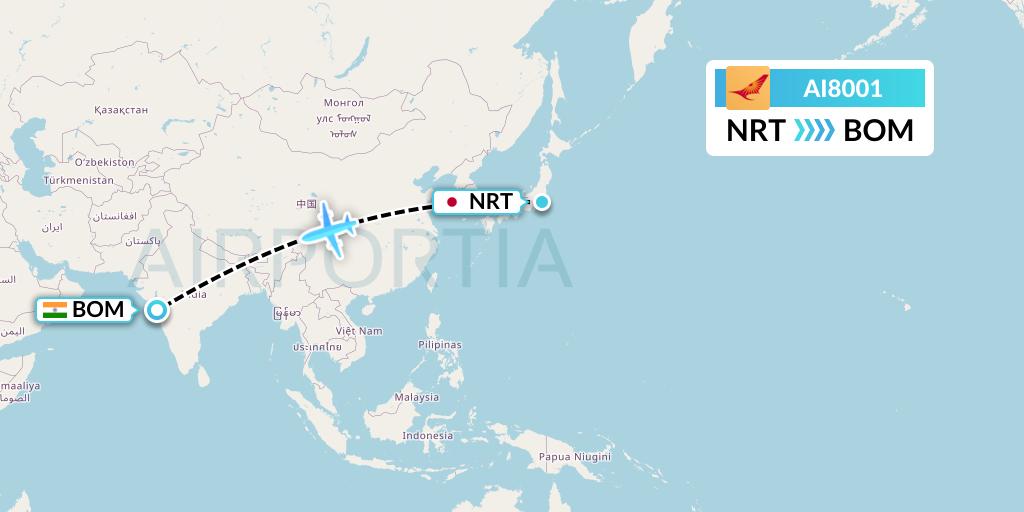 AI8001 Flight Status Air India: Tokyo to Mumbai (AIC8001)