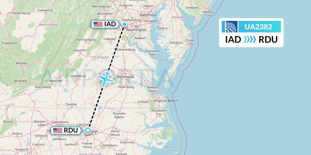 UA2382 Flight Status United Airlines: Washington to Raleigh-Durham ...