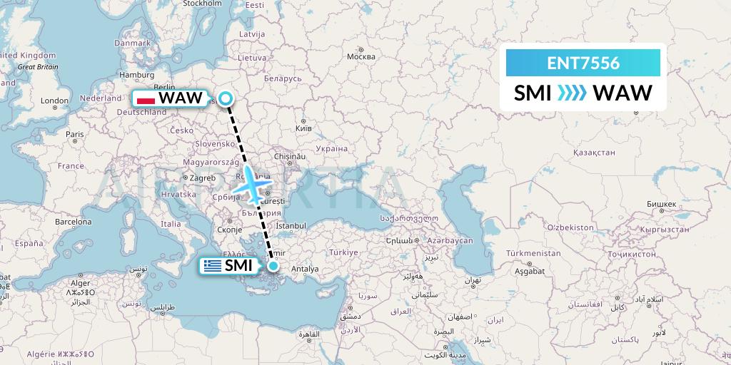 ENT7556 Flight Status Enter Air: Samos to Warsaw