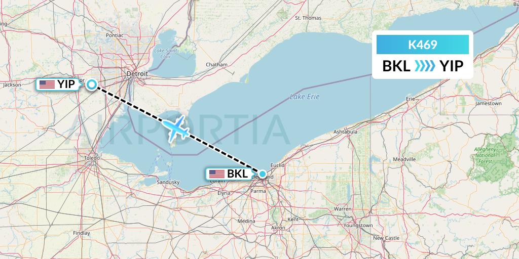 K469 Flight Status Kalitta Air: Cleveland to Detroit (CKS69)