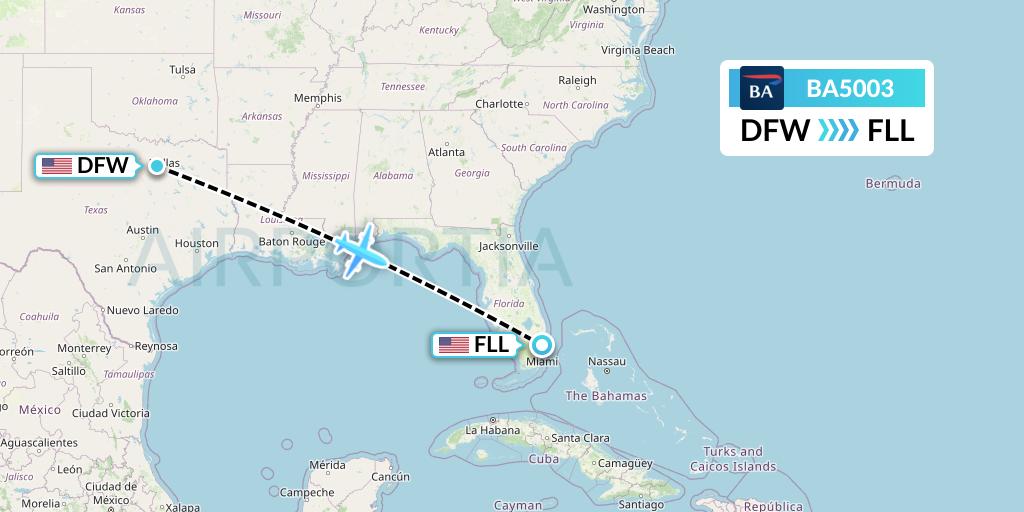 BA5003 Flight Status British Airways: Dallas to Fort Lauderdale (BAW5003)