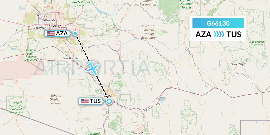 G66130 Flight Status Fly Arna: Phoenix to Tucson (ACY6130)