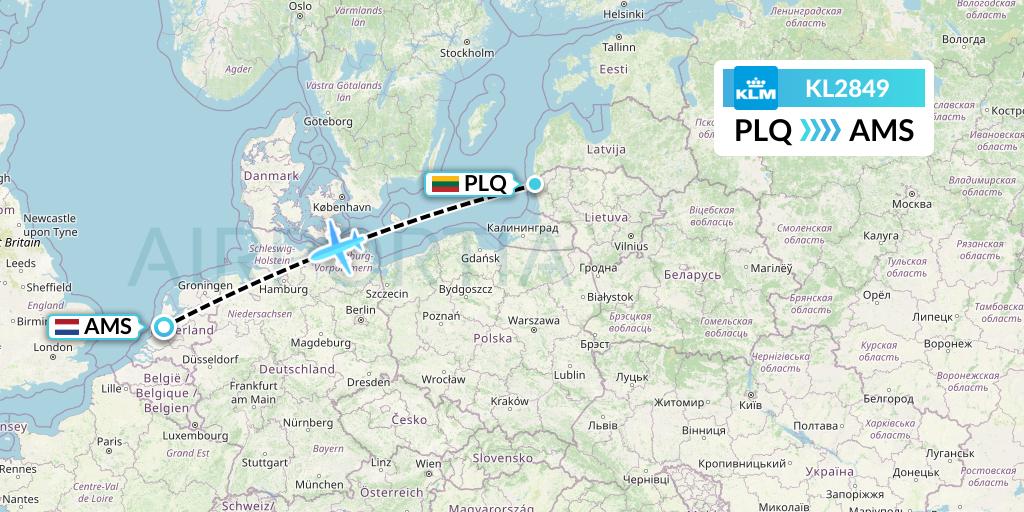 KL2849 Flight Status KLM: Palanga to Amsterdam (KLM2849)