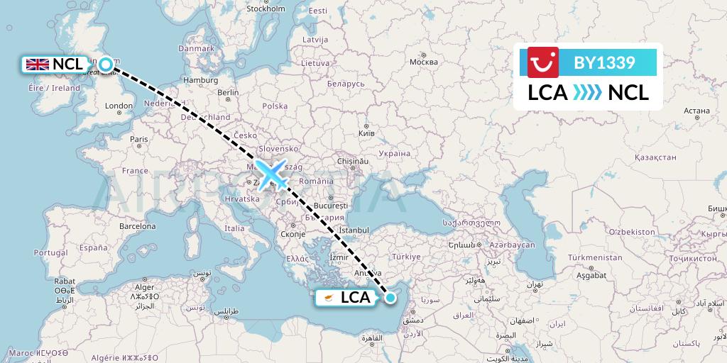 BY1339 Flight Status TUI Airways: Larnaca to Newcastle (TOM1339)