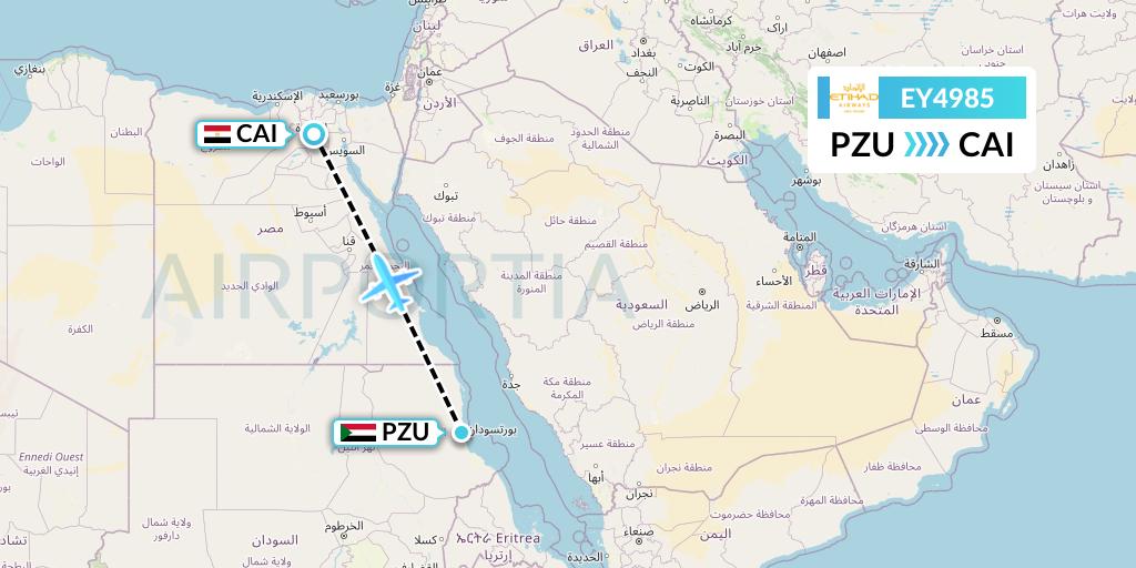 EY4985 Flight Status Etihad Airways: Port Sudan to Cairo (ETD4985)