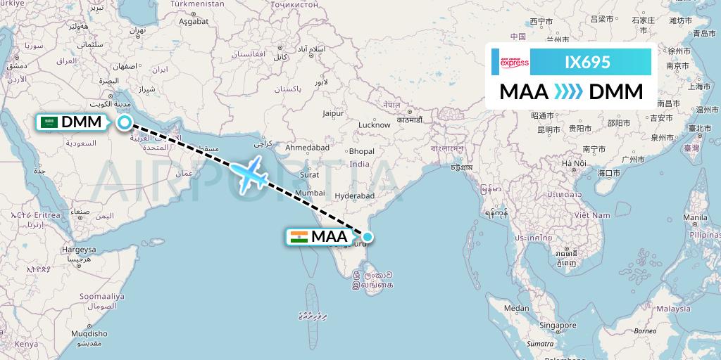 IX695 Flight Status Air India Express: Chennai to Dammam (AXB695)