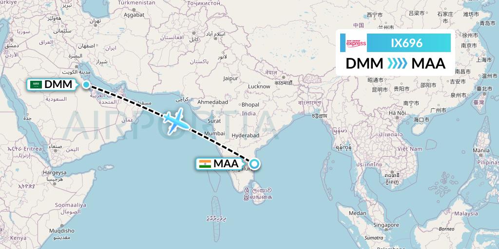 IX696 Flight Status Air India Express: Dammam to Chennai (AXB696)