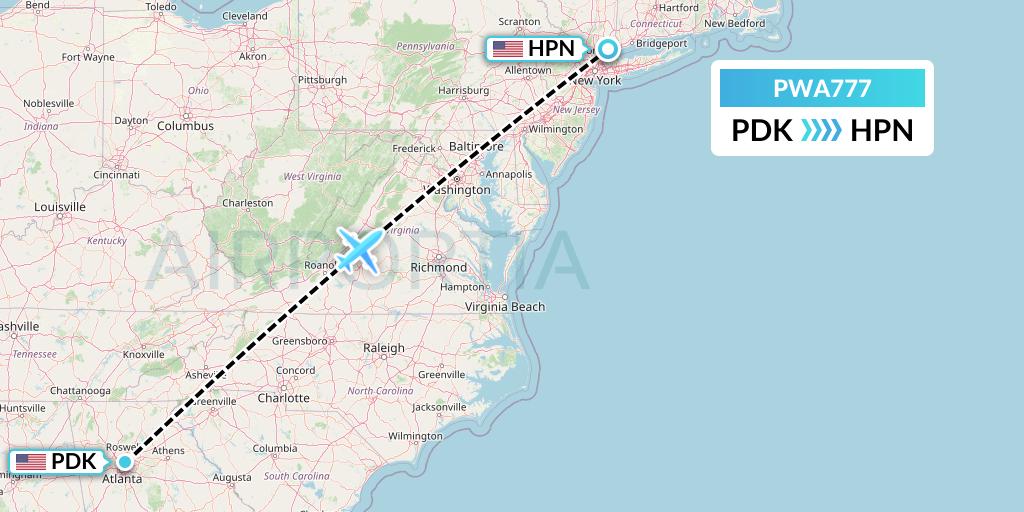 PWA777 Flight Status Priester Aviation: Atlanta to White Plains
