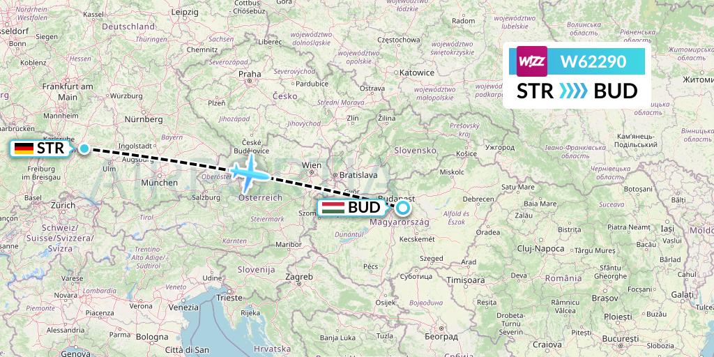 W62290 Flight Status Wizz Air: Stuttgart to Budapest (WZZ2290)