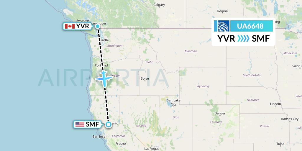 UA6648 Flight Status United Airlines: Vancouver to Sacramento (UAL6648)