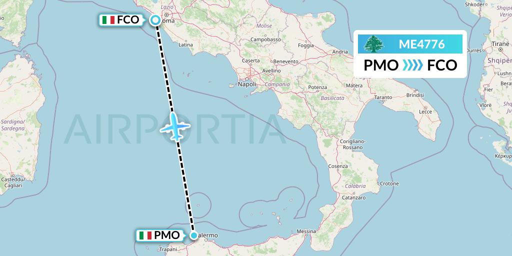 ME4776 Flight Status MEA: Palermo to Rome (MEA4776)
