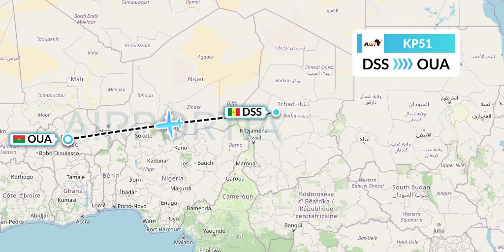 KP51 Flight Status ASKY: Dakar to Ouagadougou (SKK51)