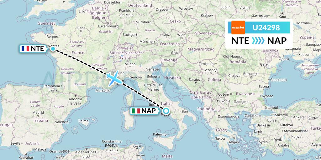 U24298 Flight Status EasyJet: Nantes to Naples (EZY4298)