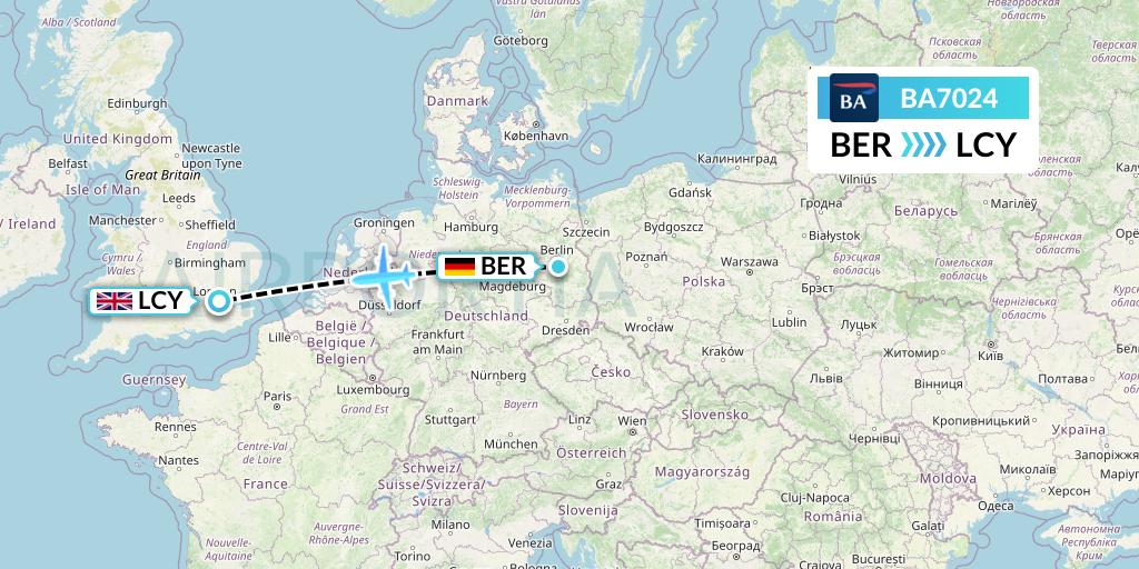 BA7024 Flight Status British Airways: Berlin to London (BAW7024)