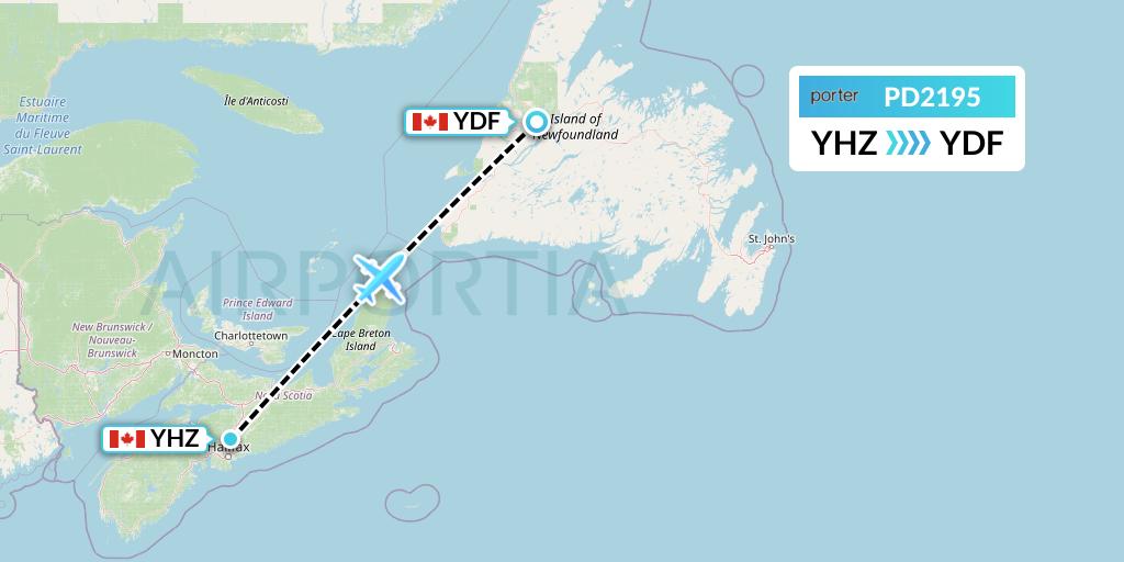 PD2195 Flight Status Porter Airlines: Halifax to Deer Lake (POE2195)