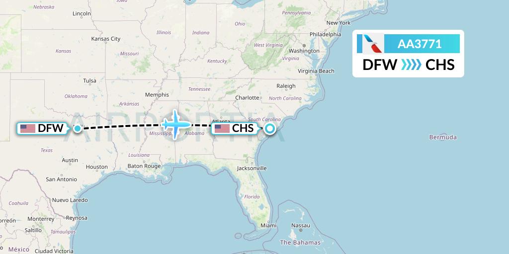 AA3771 Flight Status American Airlines: Dallas to Charleston (AAL3771)