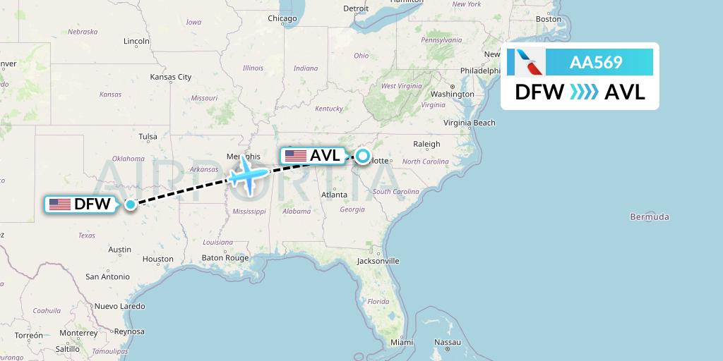 AA569 Flight Status American Airlines: Dallas to Asheville (AAL569)