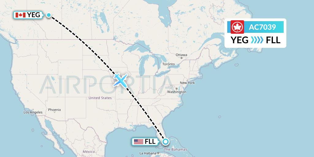 AC7039 Flight Status Air Canada: Edmonton to Fort Lauderdale (ACA7039)