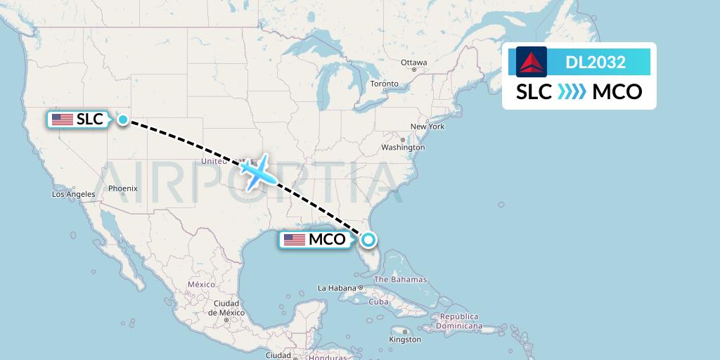 DL2032 Flight Status Delta Air Lines: Salt Lake City to Orlando (DAL2032)