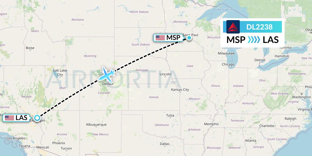 DL2238 Flight Status Delta Air Lines: Minneapolis to Las Vegas (DAL2238)