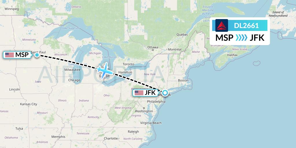 DL2661 Flight Status Delta Air Lines: Minneapolis to New York (DAL2661)