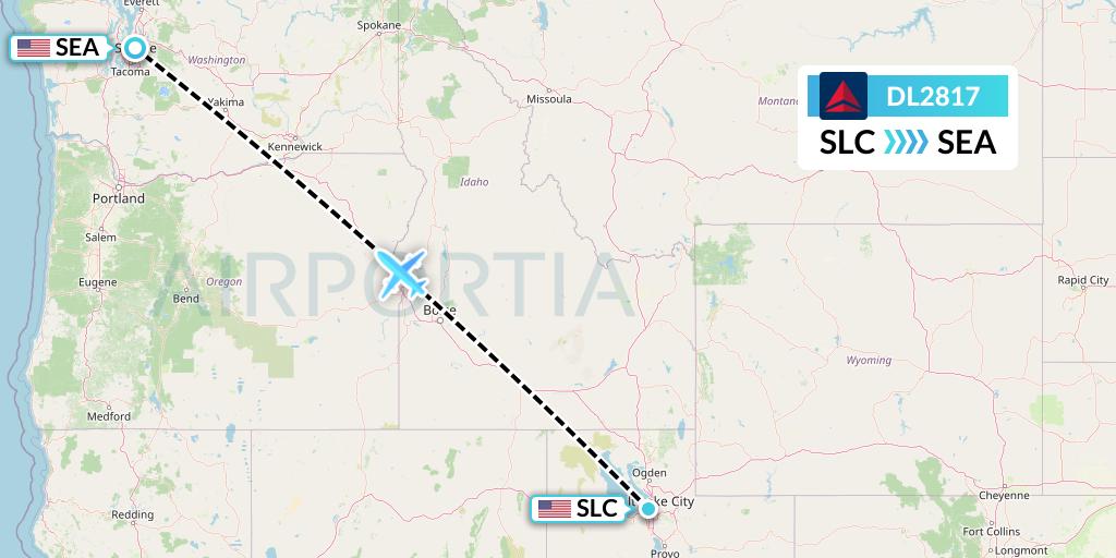 DL2817 Flight Status Delta Air Lines: Salt Lake City to Seattle (DAL2817)