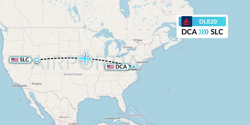 DL820 Flight Status Delta Air Lines: Washington to Salt Lake City (DAL820)