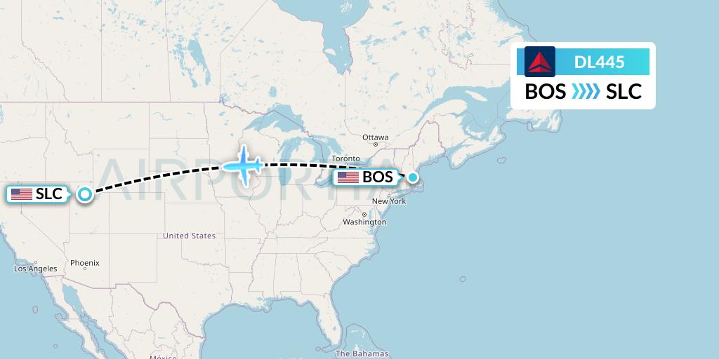 DL445 Flight Status Delta Air Lines: Boston to Salt Lake City (DAL445)