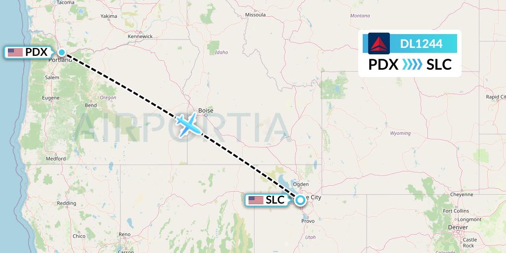 DL1244 Flight Status Delta Air Lines: Portland to Salt Lake City (DAL1244)